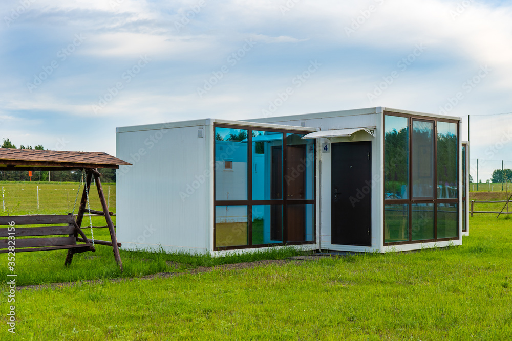 Modular prefabricated houses made of panels with large panoramic ...