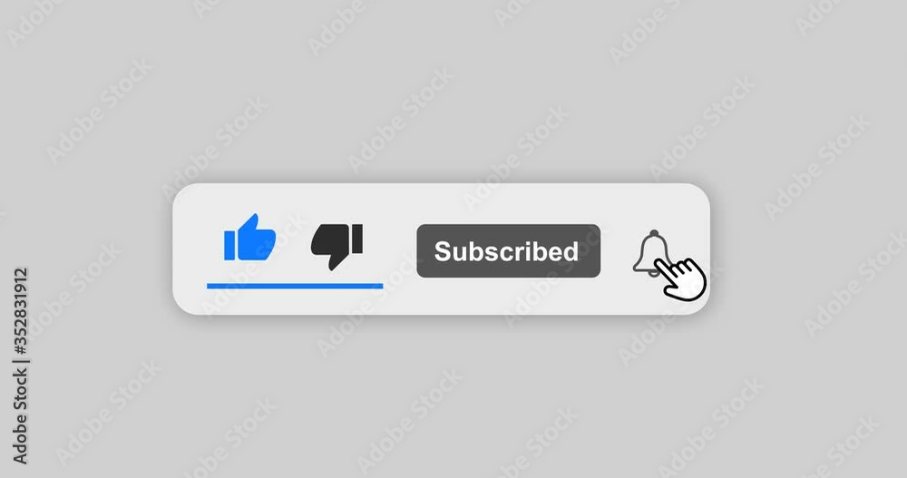Animated like, subscribe, notification button. Animation, social media ...