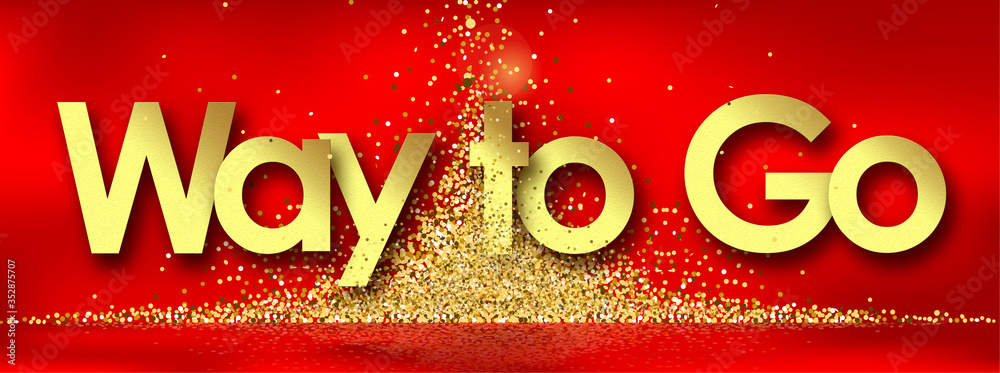 Way to Go in red background and golden stars Stock Photo | Adobe Stock