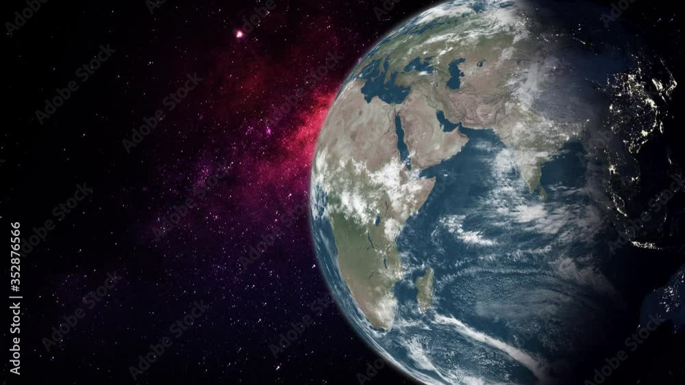 Vidéo Stock close up at Planet earth from space. Day to night Realistic ...