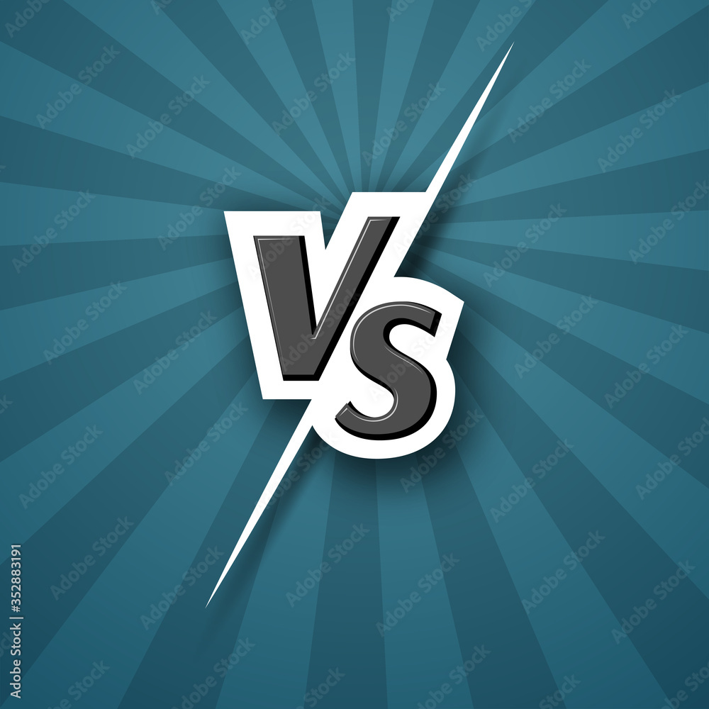 Versus VS logo icon Letter vs on a blue background of line rays Blank ... Versus VS logo icon Letter vs on a blue background of line rays Blank ...