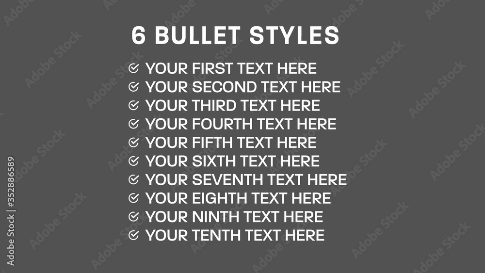 Bullet Point Checklist Overlay Stock Template | Adobe Stock