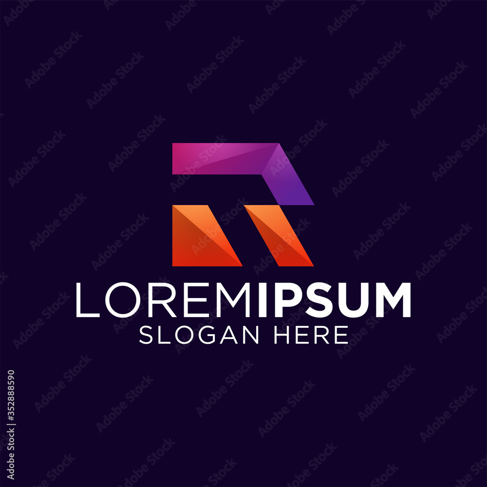 letter r and t logo design vector illustration premium vector 3d ...