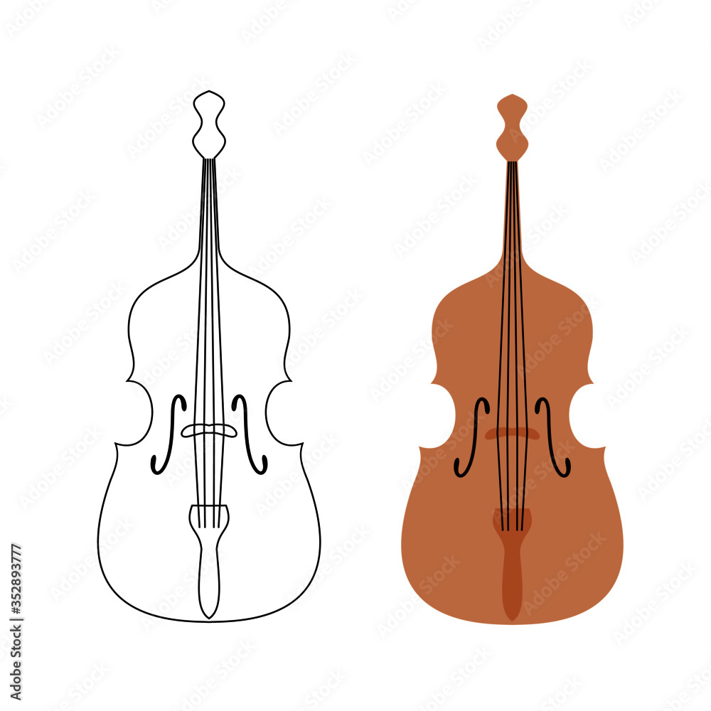 Cello vector illustration isolated on white background. Vector ...