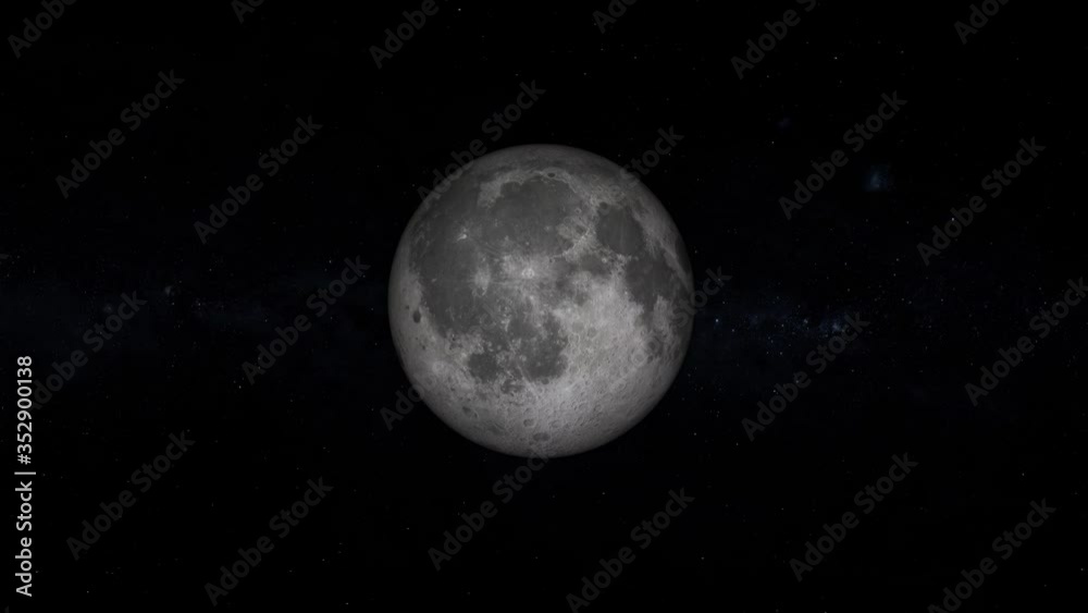 Vidéo Stock full moon rotation , 3d rendering of realistic full moon ...