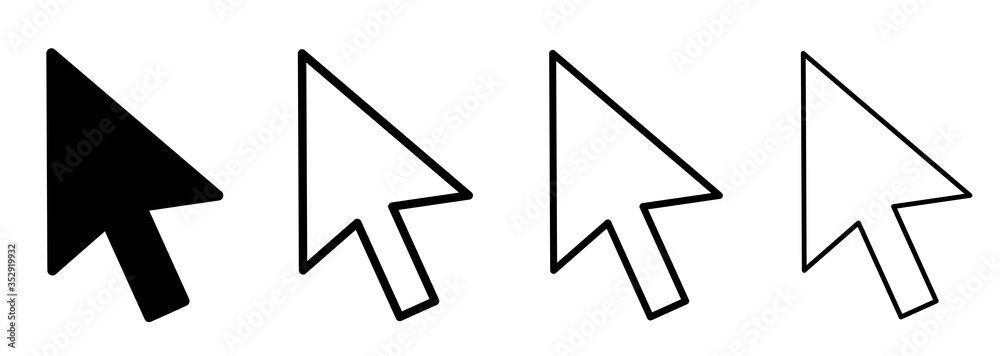 Cursor icons set design. Mouse Arrow Icon collection. Computer mouse ...