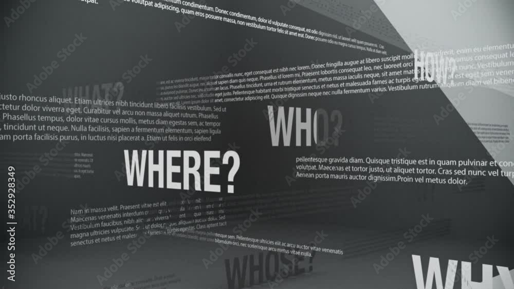 Question Words Background Animation Seamless Loop Stock Video | Adobe Stock