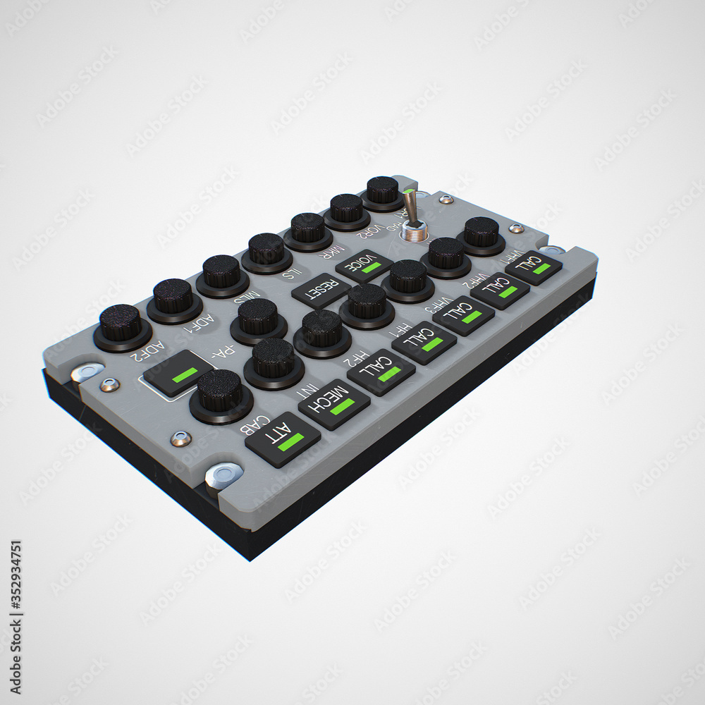 Photorealistic highly detailed 3D model of a AUDIO Panel. This is a ...