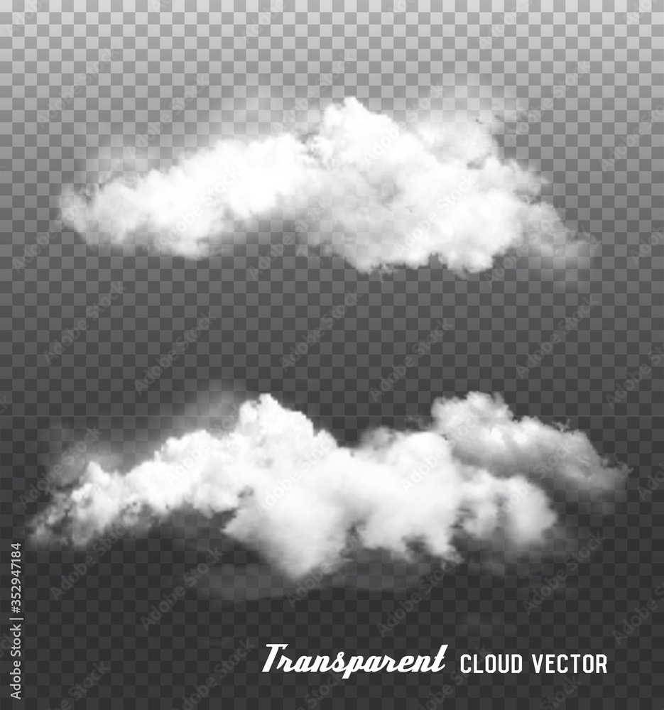 Clouds vector on transparent background. Stock Vector | Adobe Stock