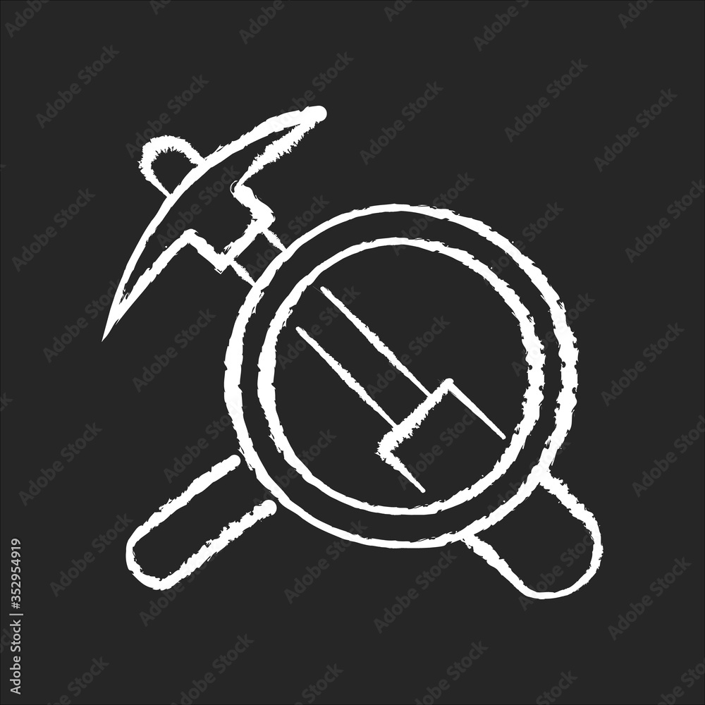 Geology chalk white icon on black background. Earth science, natural ...
