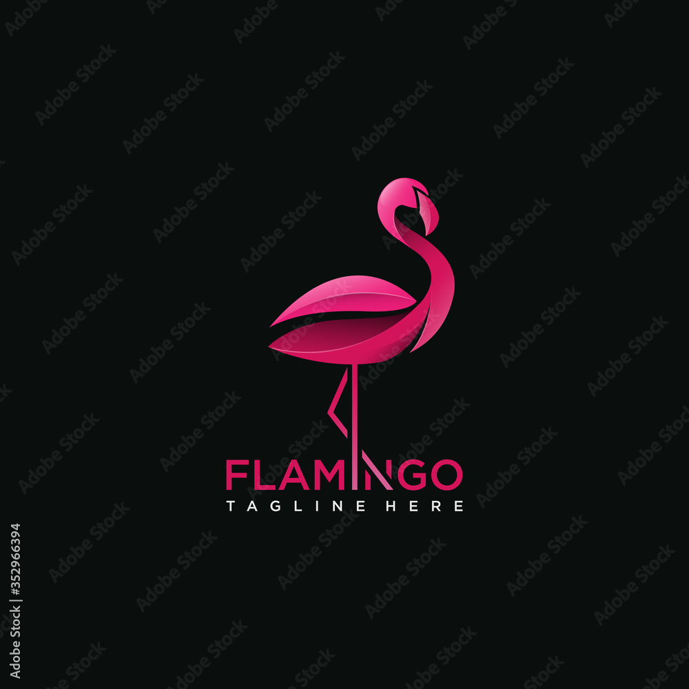 Vetor de Flamingo bird logo concept do Stock | Adobe Stock