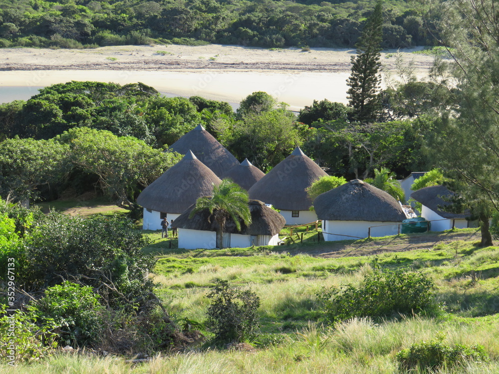 traditional south african houses at Wild Coast Mpande in Transkei Stock ...