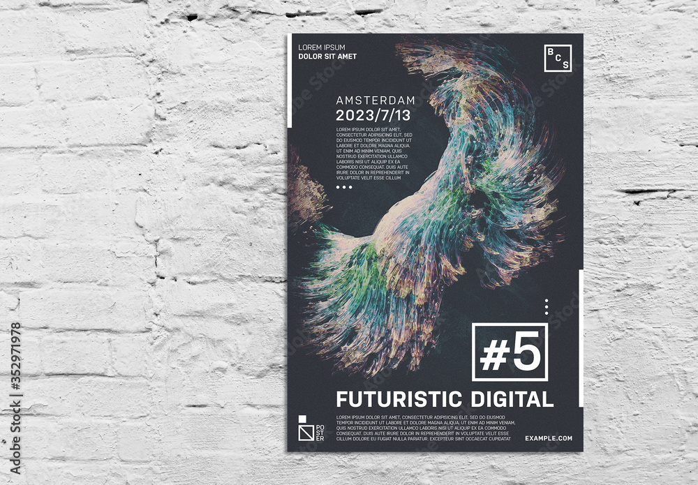 Colorful Wave Abstract Background Poster Layout Stock Template | Adobe ...