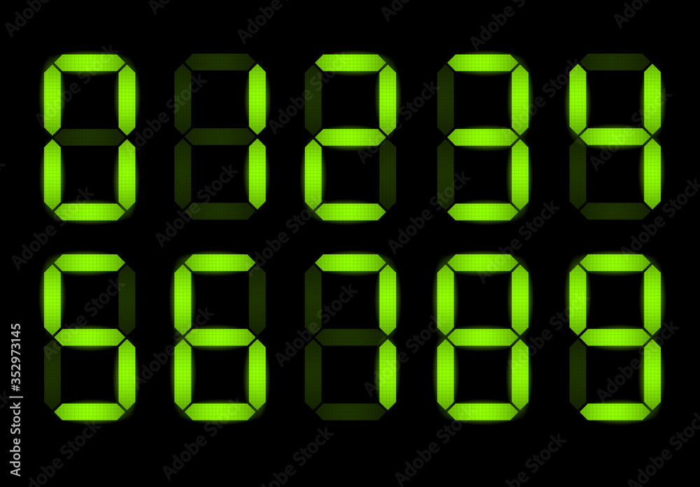 Green Digital Numbers Art Kit 素材庫範本 | Adobe Stock