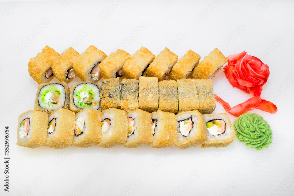 Sharp Japanese roll set according to the traditional Japanese recipe ...
