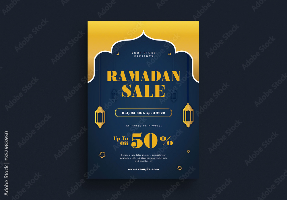 Ramadan Sale Flyer Layouts Stock Template | Adobe Stock