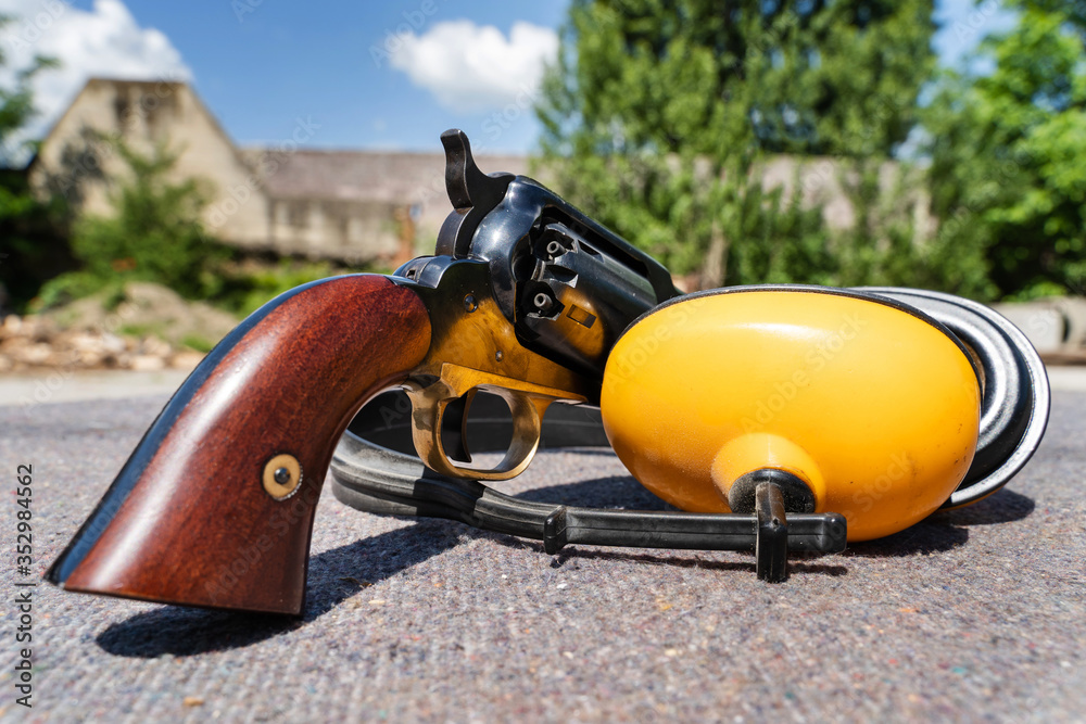 Poster Old black powder Percussion Army Revolver vintage gun replica ...