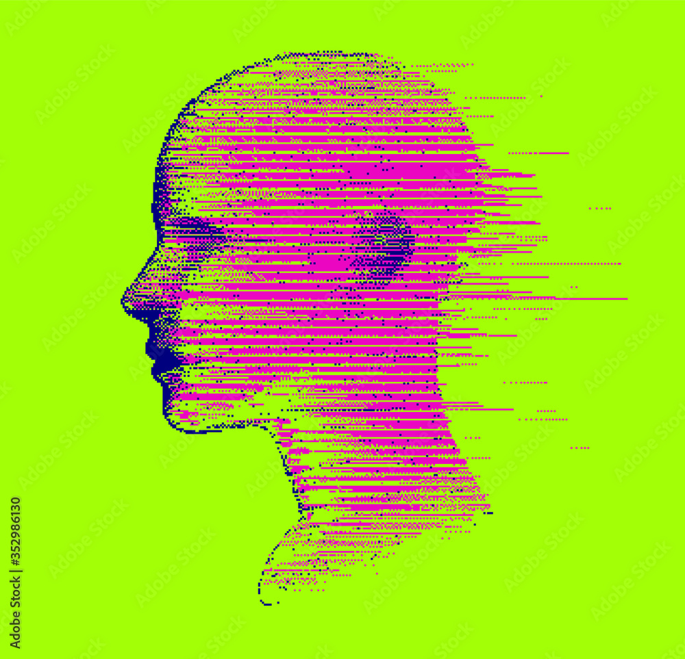 Artificial intelligence and Psychological profiling concept. Human head ...