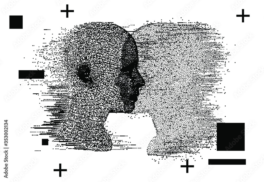 Alter ego concept, alternative self. Person and its doppelganger or ...