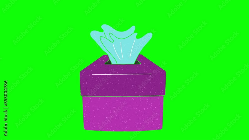 tissue hand drawn animation green screen. explanatory icons for video ...