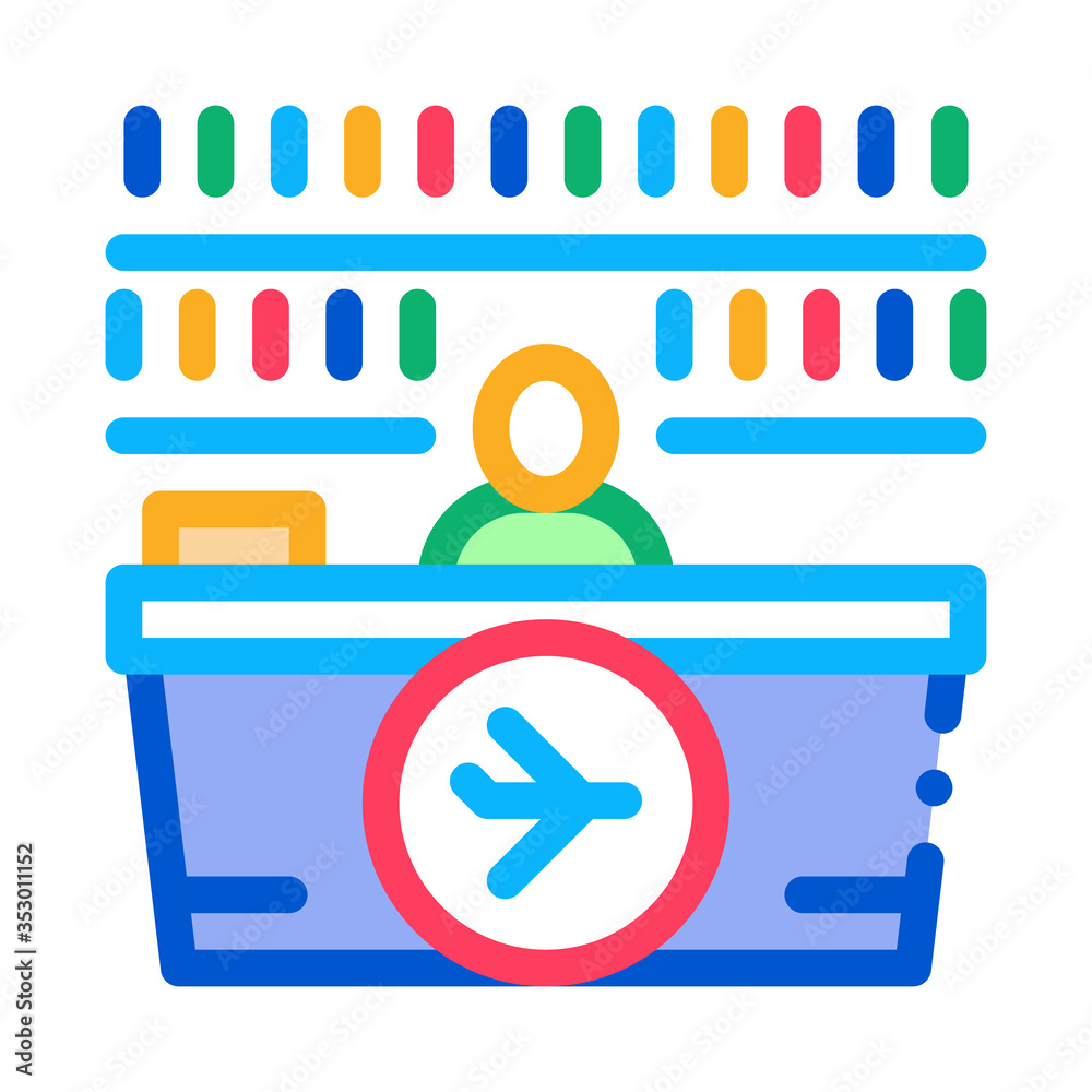 appearance of duty free counter icon vector. appearance of duty free ...