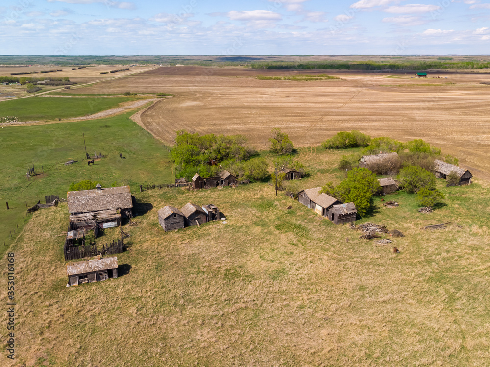 aerial views of old farm houses, barns and other buildings that were ...