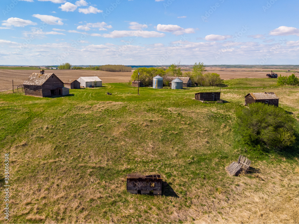aerial views of old farm houses, barns and other buildings that were ...