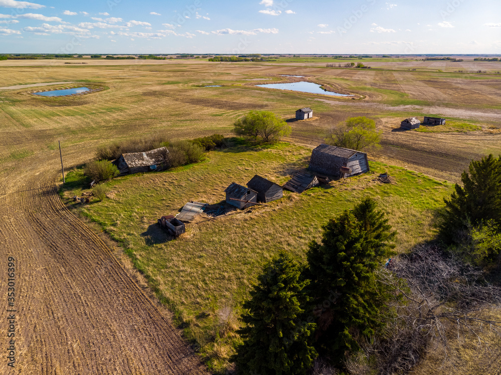 aerial views of old farm houses, barns and other buildings that were ...