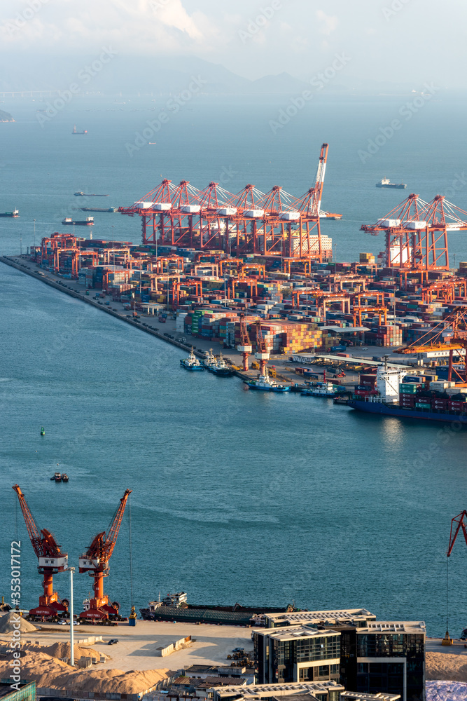 Container terminal, Chiwan Port, Nanshan District, Shenzhen Stock Photo ...