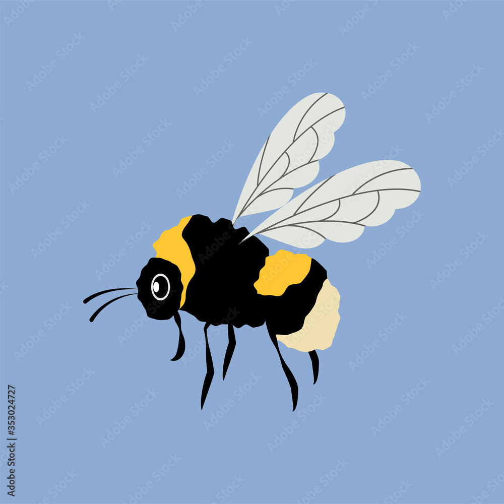 Bee, Bumblebee Icon Vector Illustration Stock Vector | Adobe Stock