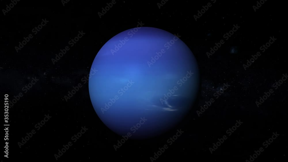 Neptune planet of the Solar system rotation in high quality. Science ...
