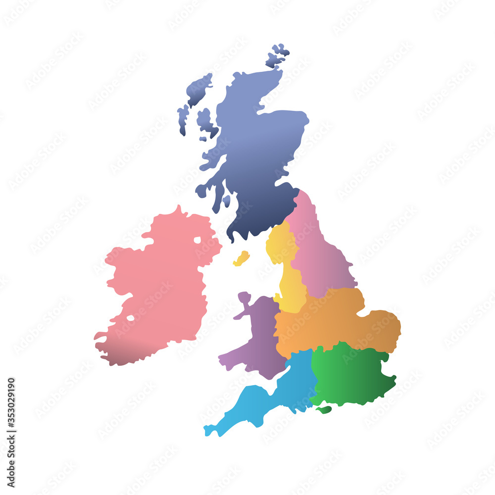 political map of UK Stock Vector | Adobe Stock