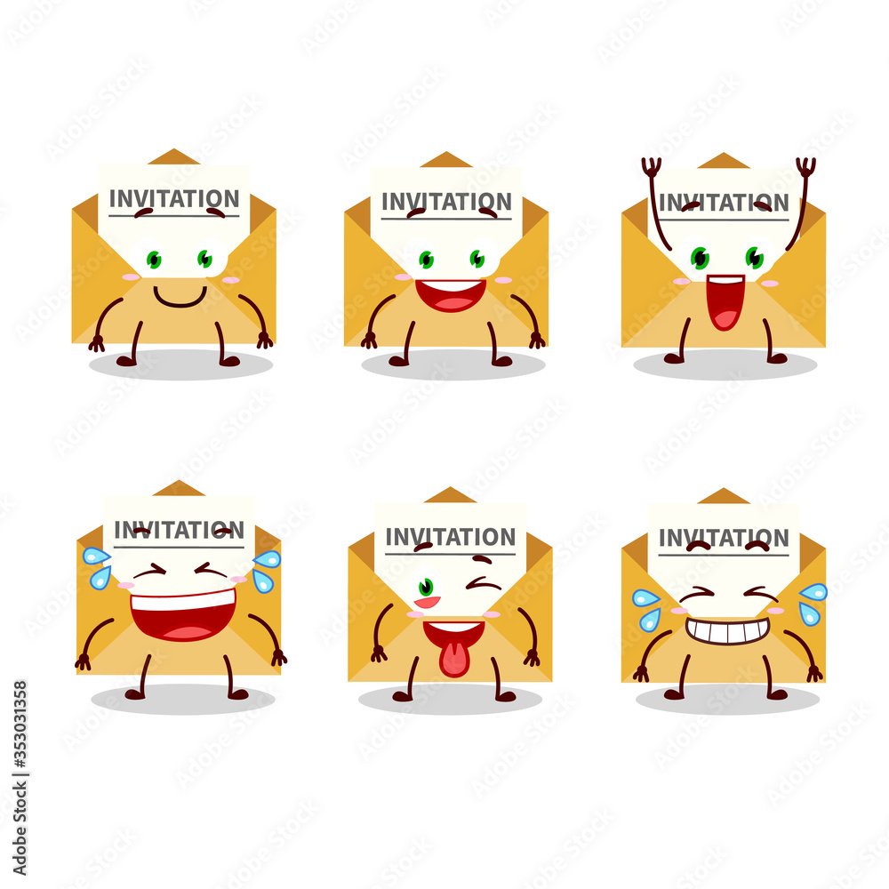 Cartoon character of invitation message with smile expression Stock ...