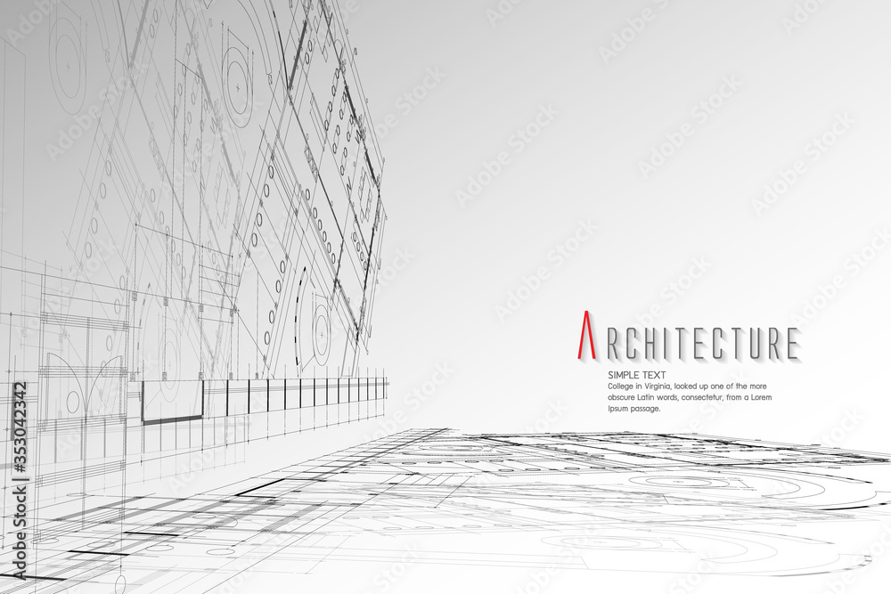 Architecture and Blueprint background.paper art style. Stock Vector ...