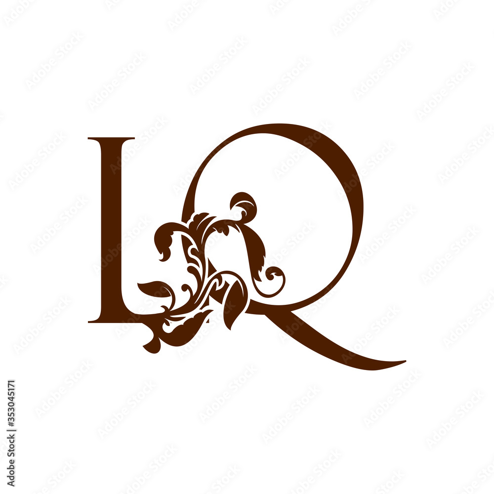Initial Letter L and Q, LQ luxury logo icon, monogram vintage design ...