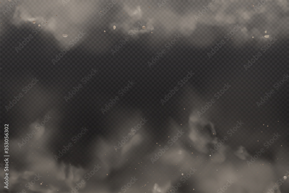 Vecteur Stock 3d Yellow and Browon Dust on Vector Dark Transparent ...