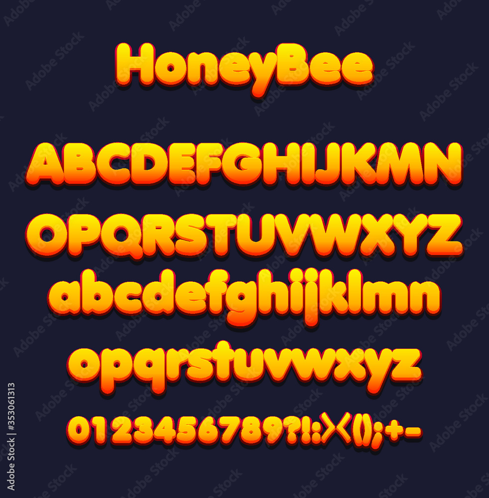 2D Font Alphabet for Mobile Games Stock Vector | Adobe Stock
