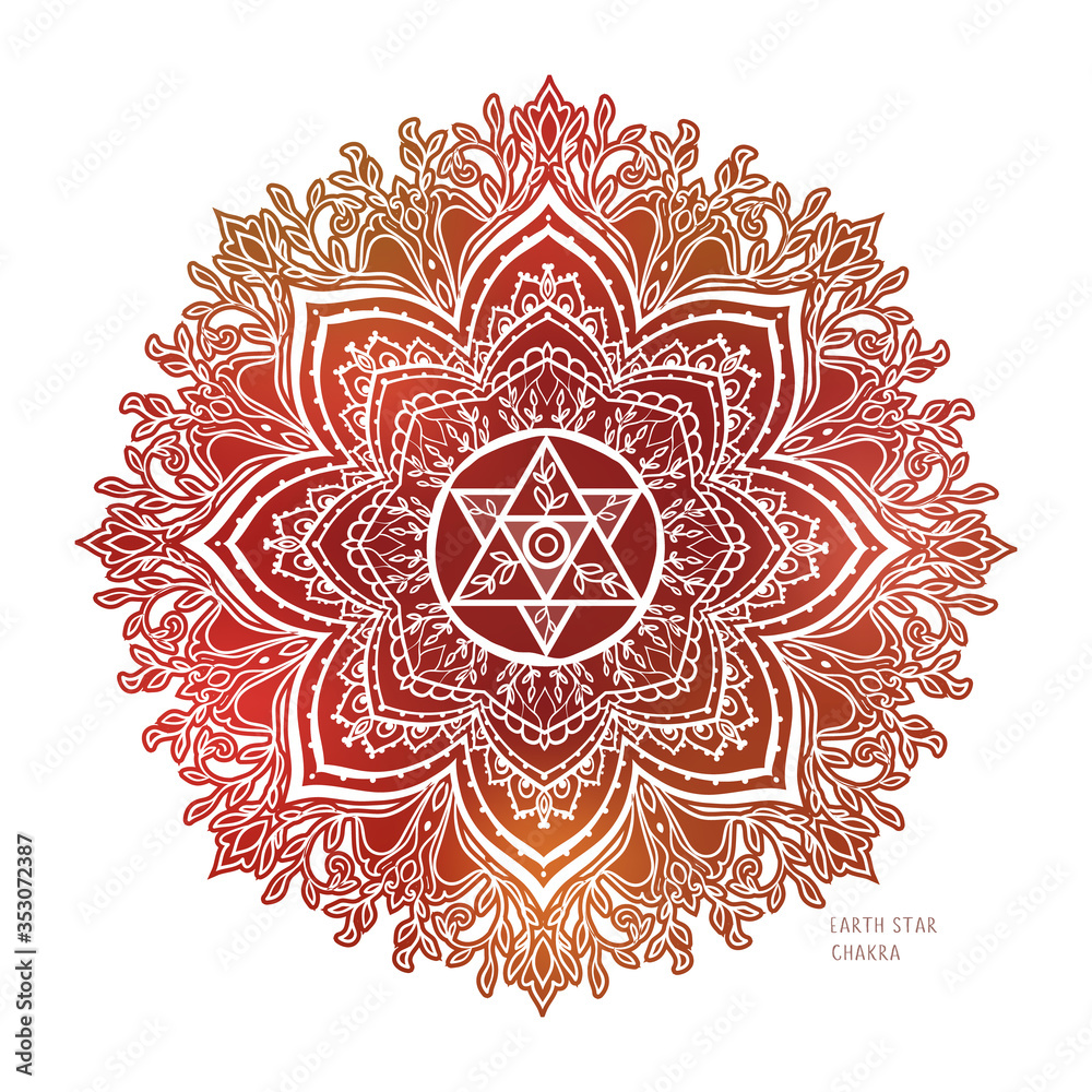 Chakra symbol coloring vector illustration. For logo yoga healing Stock ...