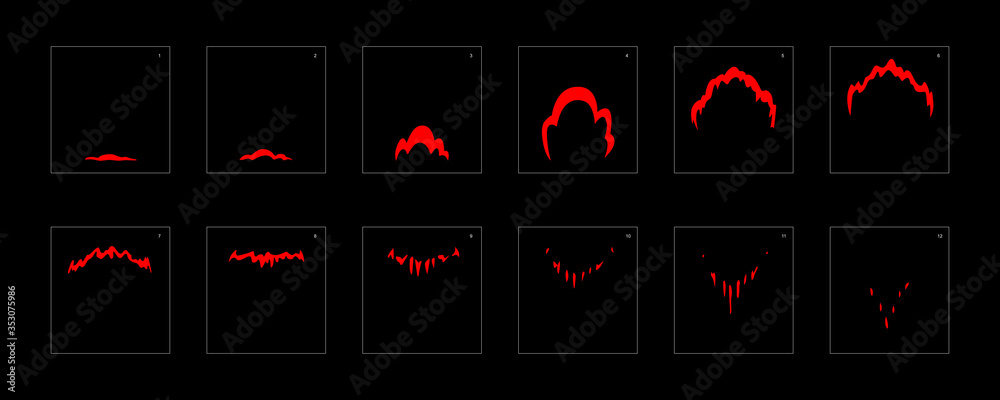 Fire explosion effect. Explosion Animation effect. Animation Sprite ...