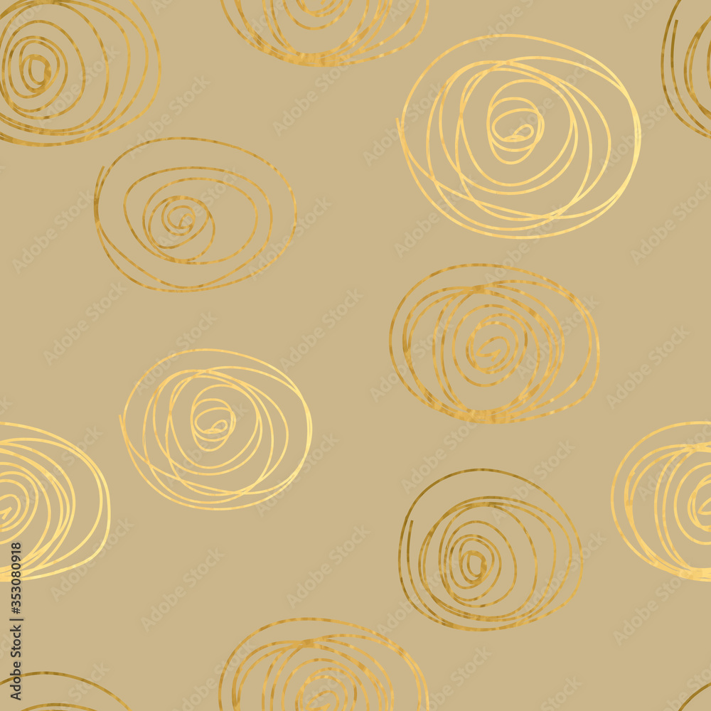 Gold texture. Circles seamless pattern. Abstract gold glitter ...