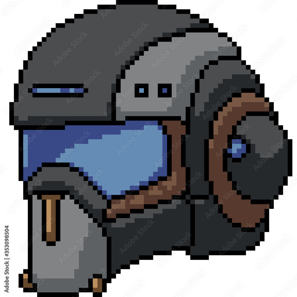 vector pixel art isolated future helmet Stock Vector | Adobe Stock