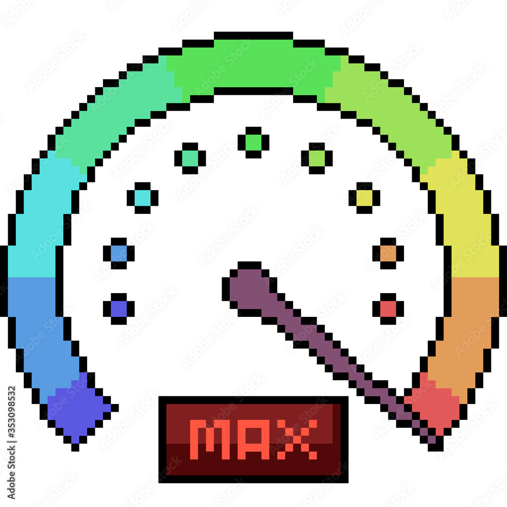 vector pixel art isolated meter max Stock Vector | Adobe Stock