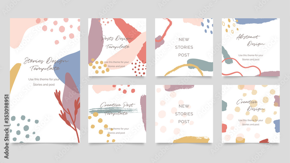 Social media stories and post creative Vector set. Background template ...