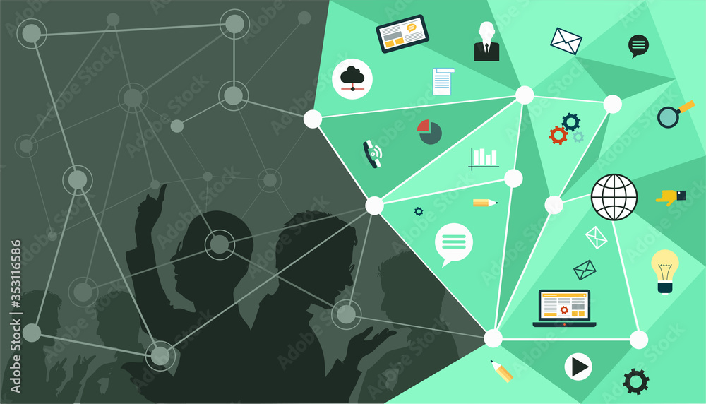 Vector. Modern backgrounds. Mind Map Team - Illustration Stock Vector ...