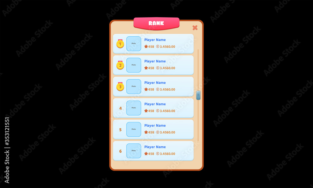 player rank ui kits - game ui elements Stock Vector | Adobe Stock