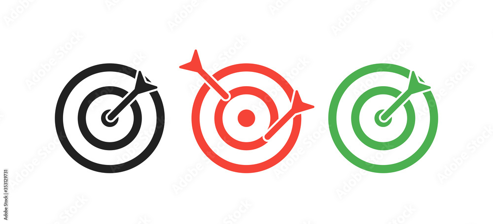 Target symbol, vector logo illustration. Simple busines arrow concept ...