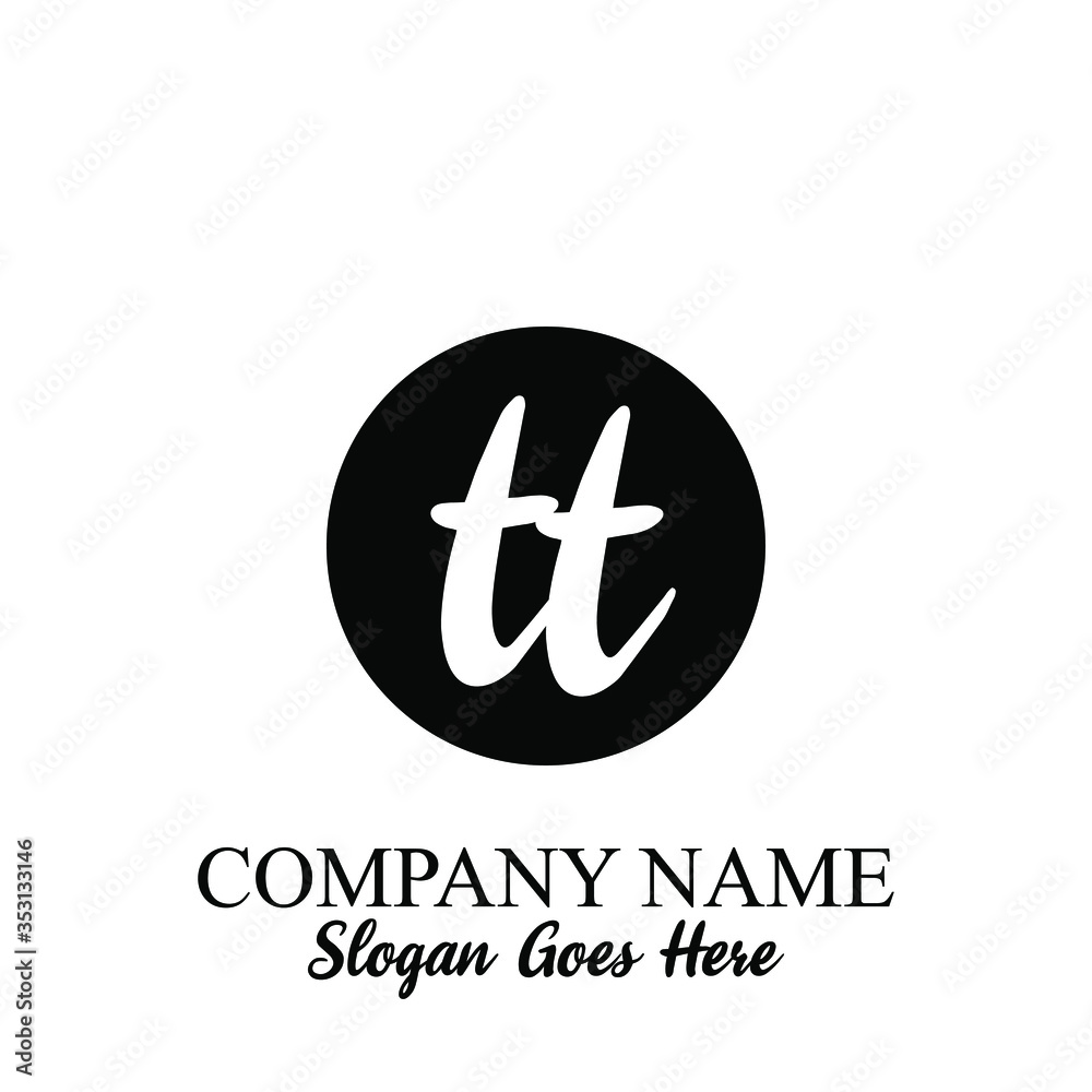TT Letter Handwriting Initial Logo Design Vector Stock Vector | Adobe Stock
