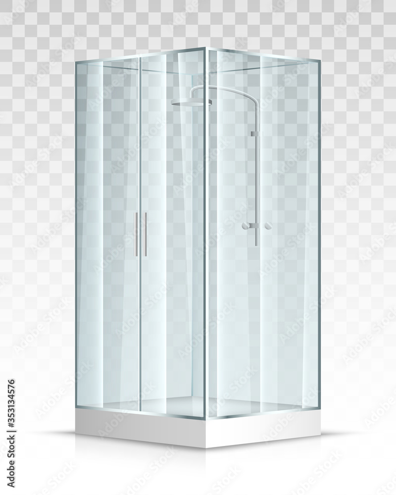 Shower transparent glass cabin. Vector illustration Stock Vector ...