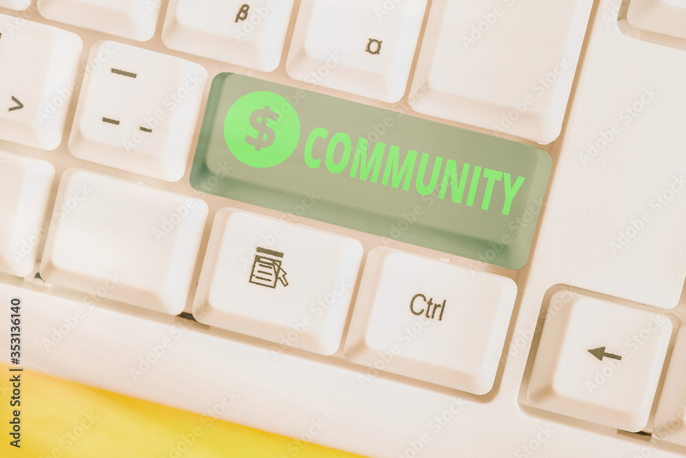 Handwriting text Community. Conceptual photo specific population with a ...