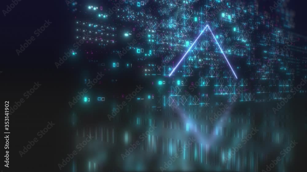 Futuristic neon background animation. Digital interface background ...